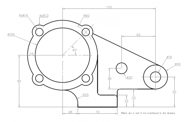 60 AutoCAD Practice Drawings With PDF EBook